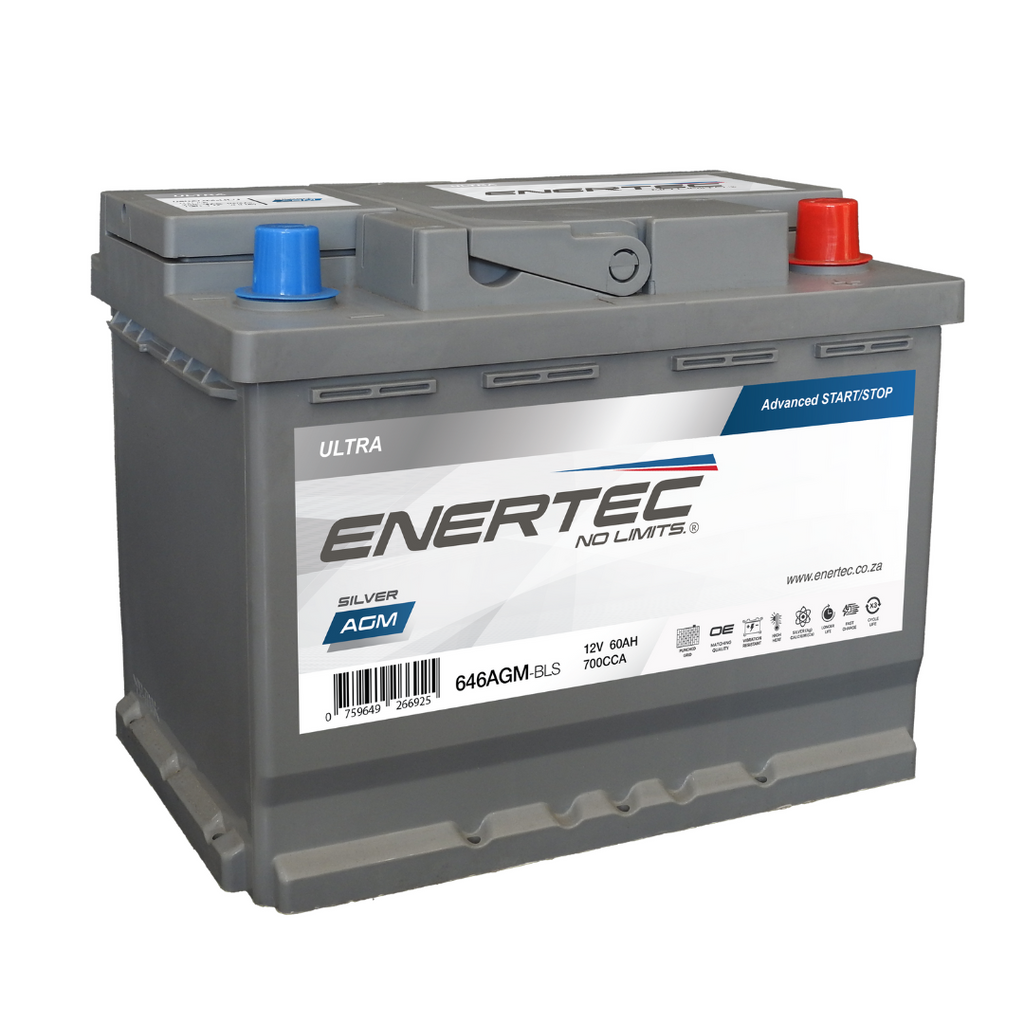 12V 60Ah Enertec Silver AGM Automotive Battery | Battery Power-Zone