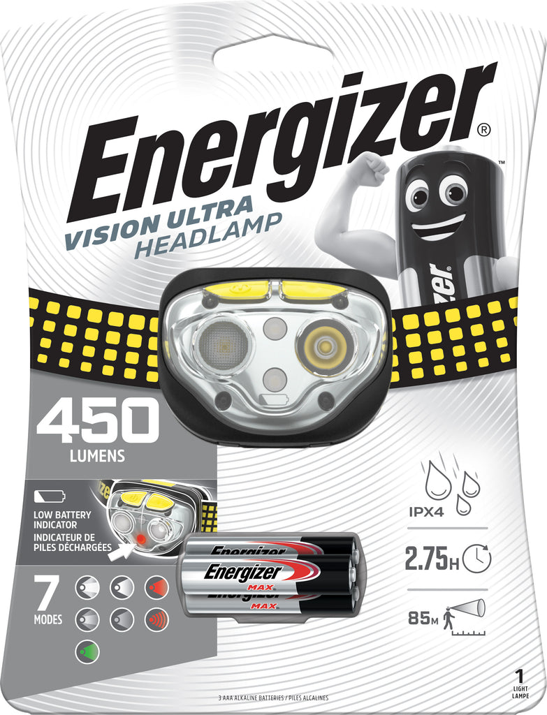 Energizer Vision Ultra Headlight 450 Lumens | Battery Power-Zone