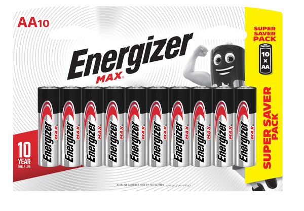 Energizer Max AA 10 Pack Household Batteries | Battery Power-Zone