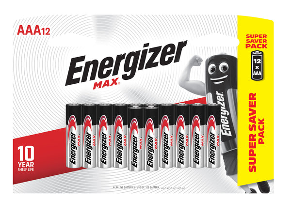 Energizer Max AA 12 Pack (8 + 4 Free) Household Batteries | Battery ...